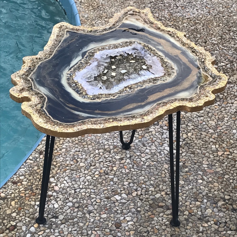 Epoxy Resin Geode Table - Gem